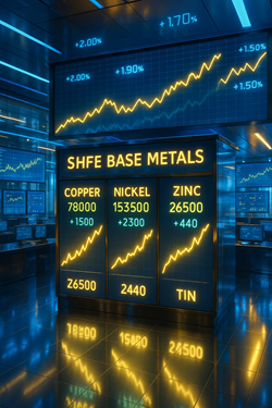 Base Metals Rebound at SHFE While Nickel Leads the Gains